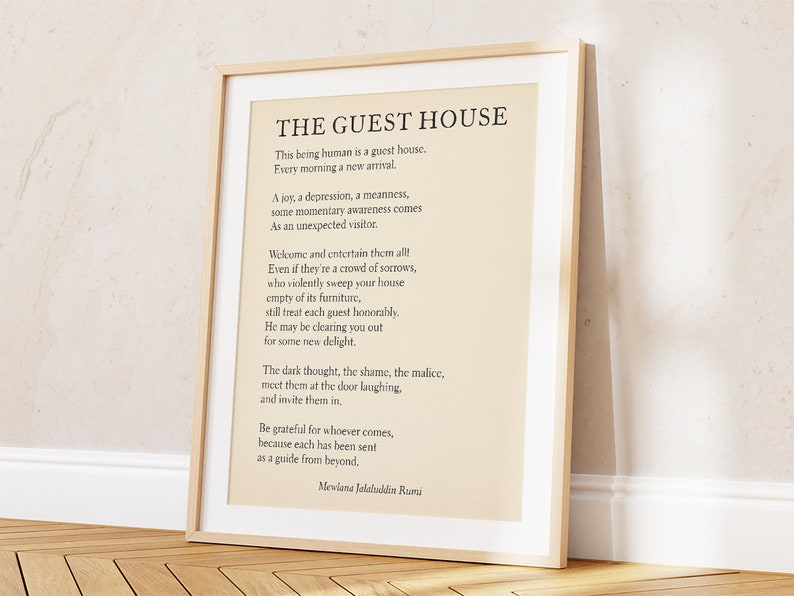 The Guest House Poem by Rumi Printable, Digital Download, Literary ...