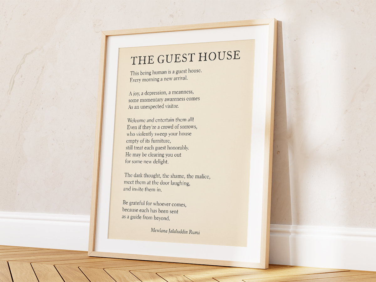 The Guest House Poem by Rumi Printable, Digital Download, Literary ...