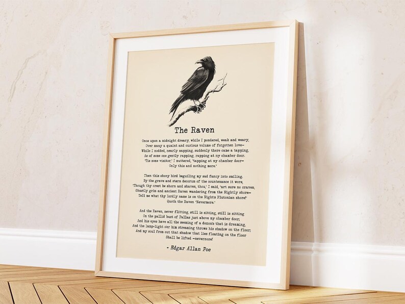 The Raven Poem - Edgar Allan Poe Printable, Digital Download, Vintage ...