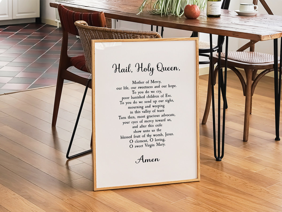 Hail Holy Queen Prayer Printable, Catholic Print, Digital Download ...