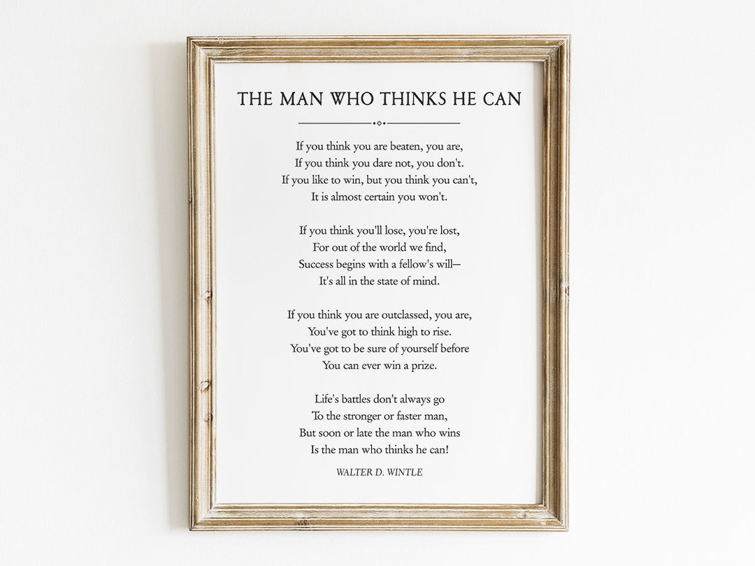 The Man Who Thinks He Can Printable, Digital Download, Success ...