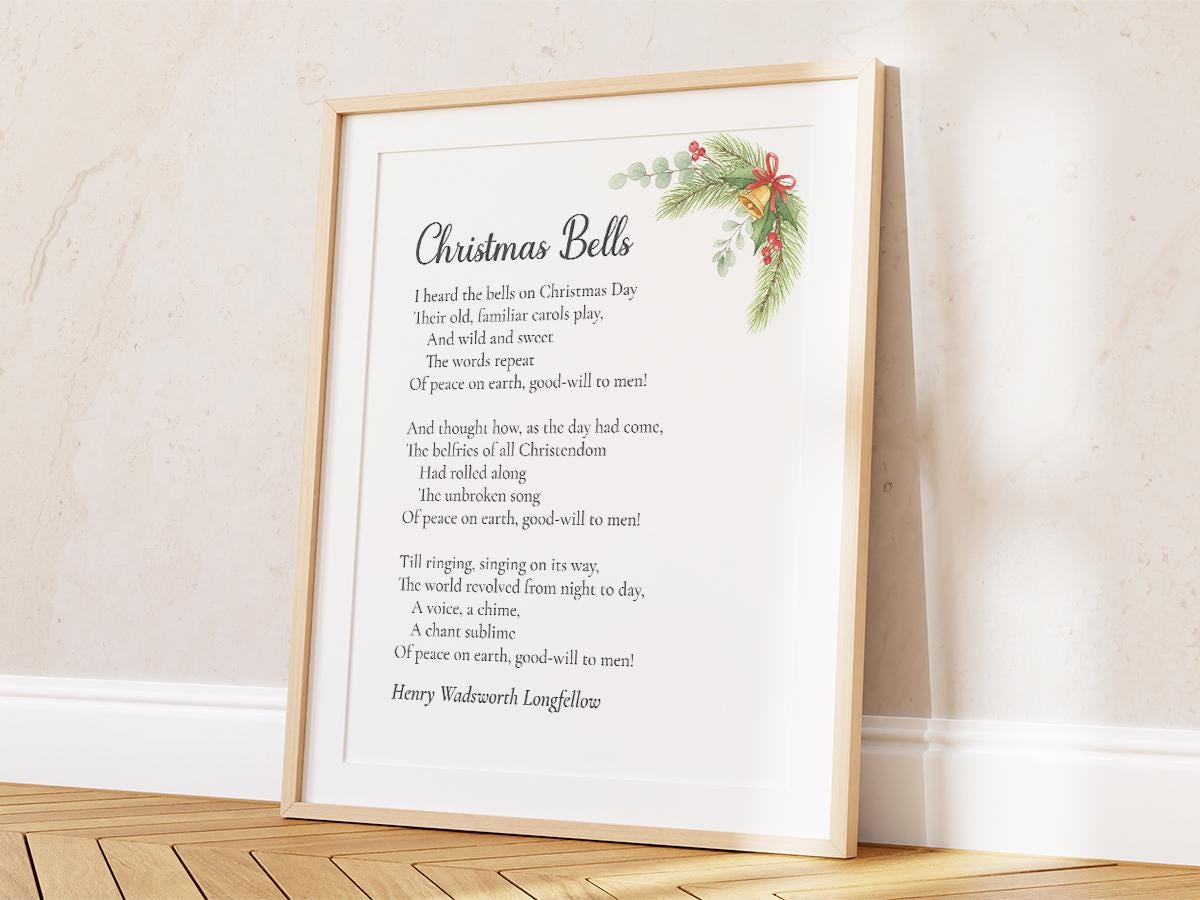 Christmas Bells Poem Quote Henry Wadsworth Longfellow Printable ...