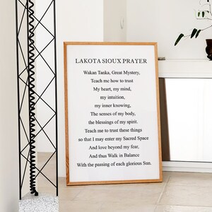 Lakota Sioux Prayer - Teach Me How to Trust Printable, Digital Download ...
