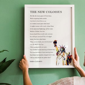 The New Colossus Poem - Emma Lazarus Printable, Digital Download ...