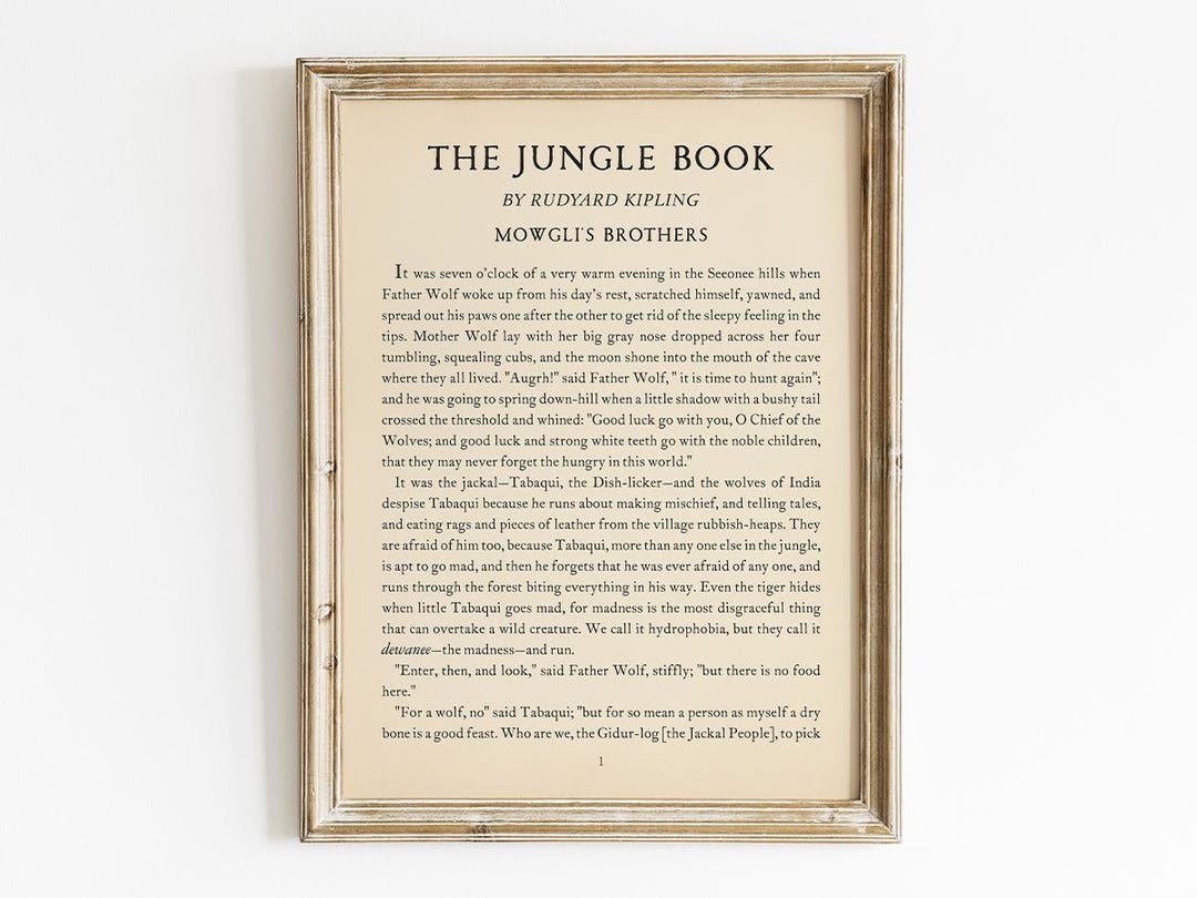 The Jungle Book First Page Chapter 1 Vintage Printable, Digital ...