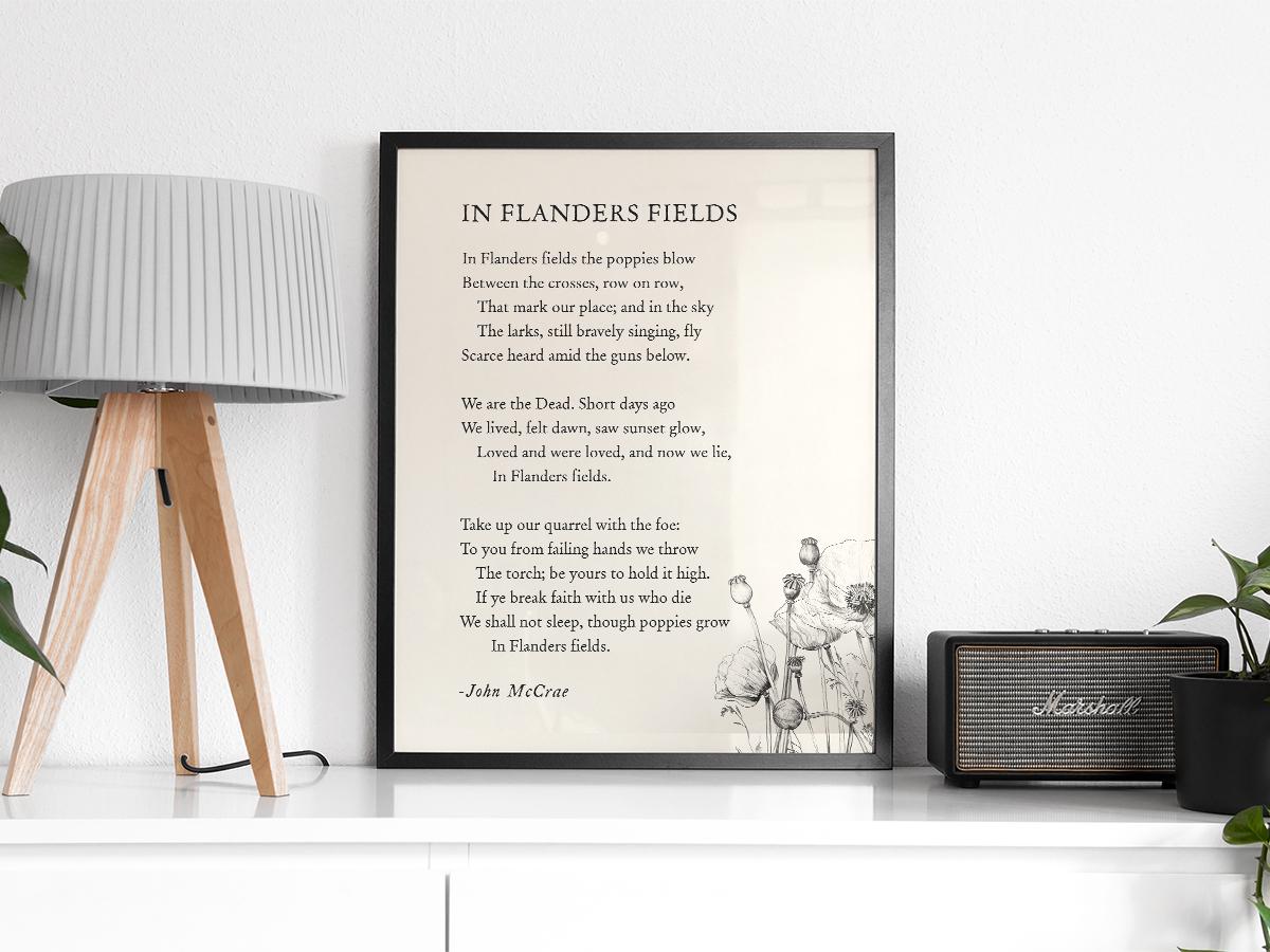 In Flanders Fields Poem - John Mccrae Art Printable, Digital Download ...