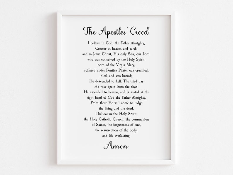 The Apostles Creed Prayer Printable, Catholic Print, Digital Download ...