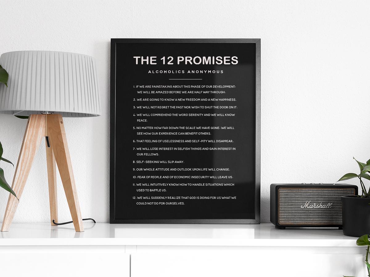 The 12 Promises of AA Printable, Digital Download, Addiction Recovery ...