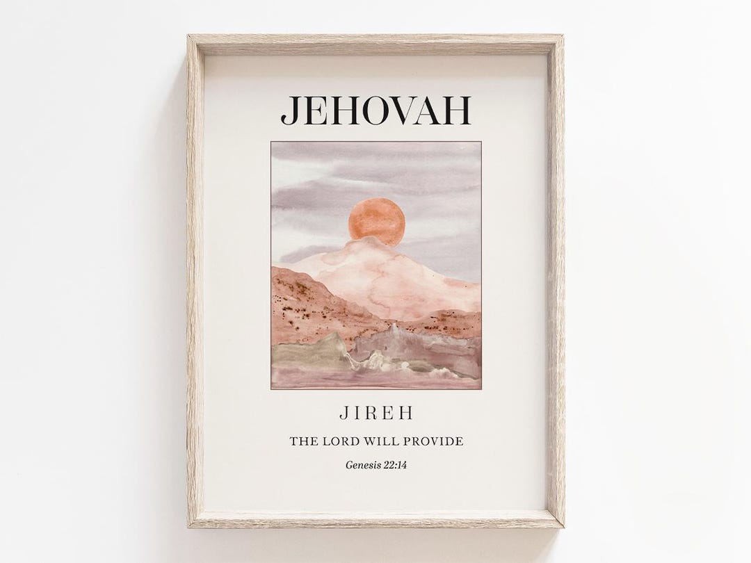 Jehovah - Jireh Bible Names of God Lord Will Provide Printable, Modern ...