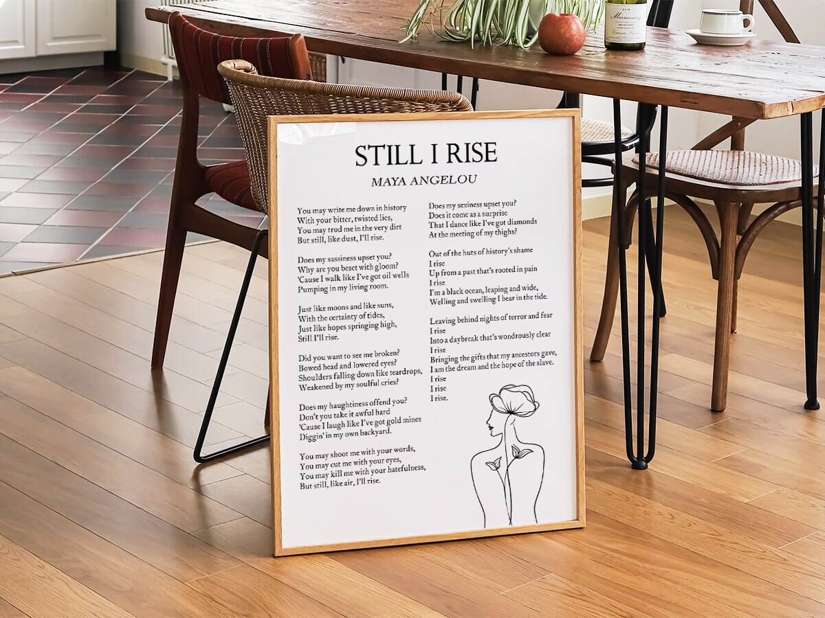 Still I Rise Poem by Maya Angelou Printable, Boss Leader Print, Digital ...