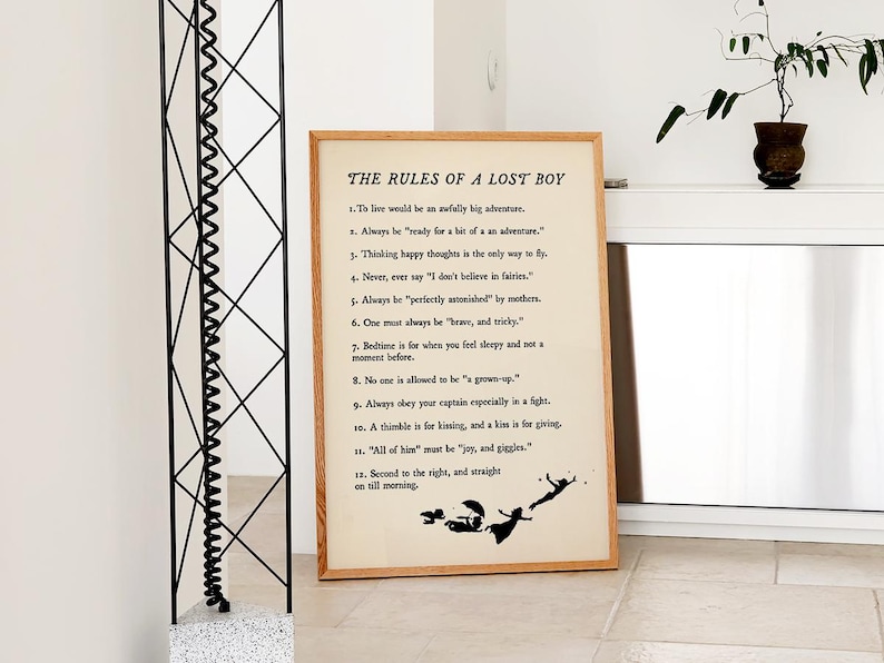 The Rules of A Lost Boy - Peter Pan Printable, Digital Download ...