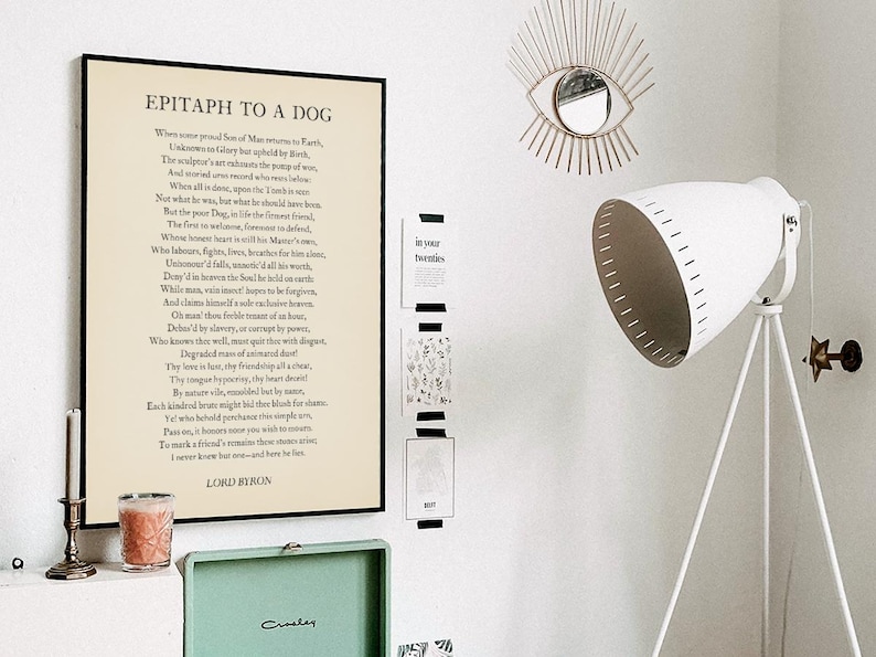 Epitaph to A Dog Poem by Lord Byron Printable, Digital Download, My ...