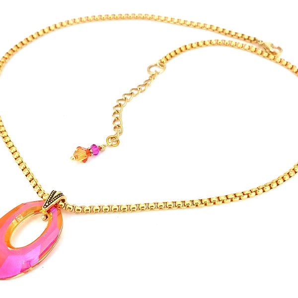 Pink Orange Necklace - Etsy