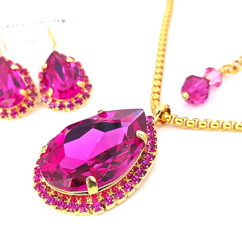 Fuchsia Necklace - Etsy