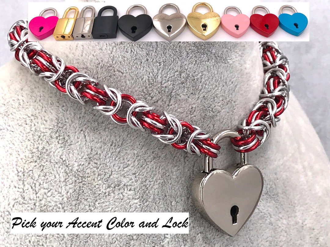 Customizable Thick Byzantine Locking Collar, Anodized Aluminum ...