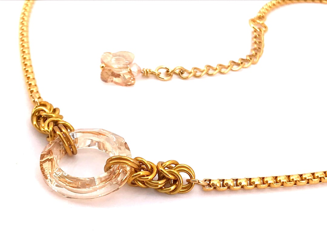 20mm Genuine Austrian Golden Shadow Cosmic Ring Choker: Gold Plated ...