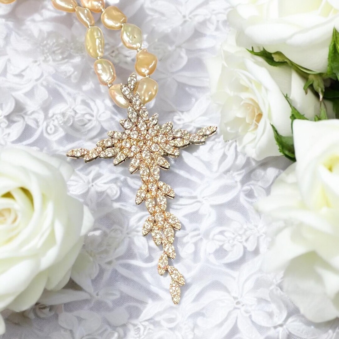 1752. Pink Keshi Pearl Necklace With a Vintage/italian Sterling Silver ...