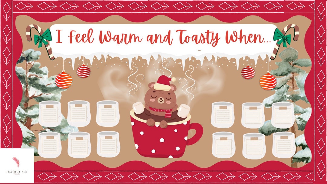 Warm and Toasty Writing Wall Bulletin Board Holiday Kit (Instant ...