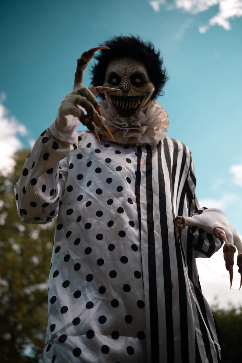 Terrifying Creepypasta Laughing Jack Clown Monster Costume Full Body ...