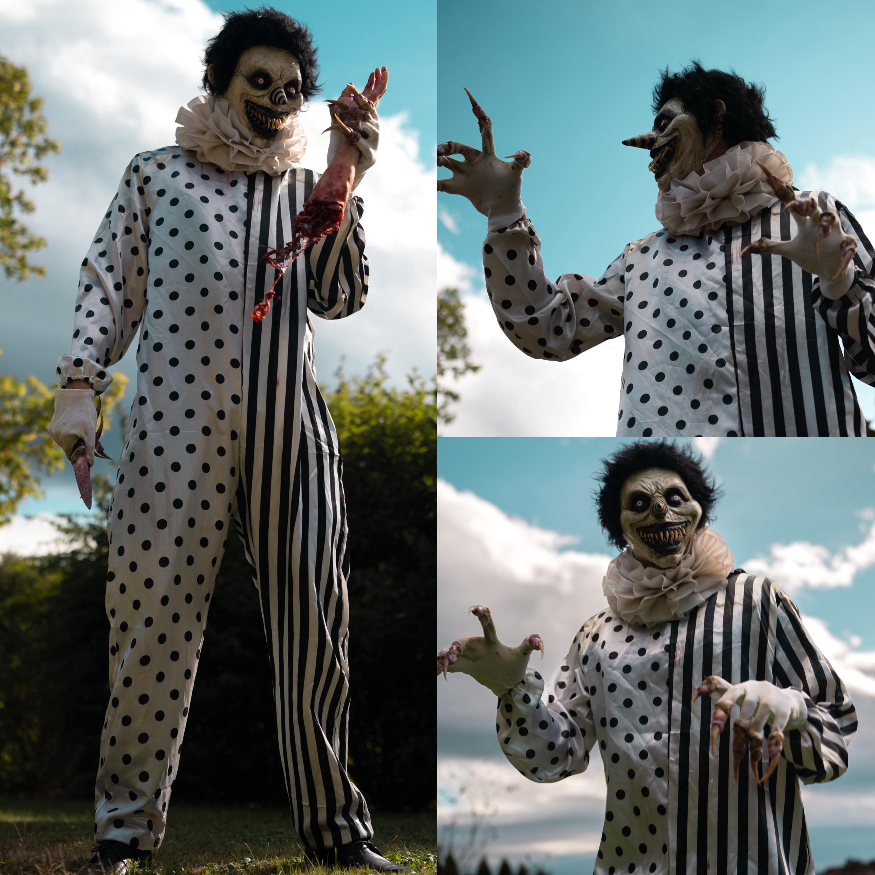 Terrifying Creepypasta Laughing Jack Clown Monster Costume Full Body ...