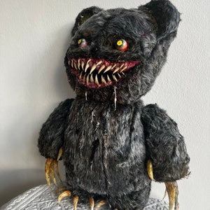 Bloodthirsty Grey Monster Teddy Bear Krampus Inspired Claws Horror ...