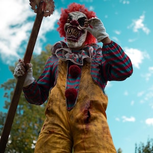 Monstrous Killer Clown Suit Circus REMOVABLE EYES Horror Halloween ...