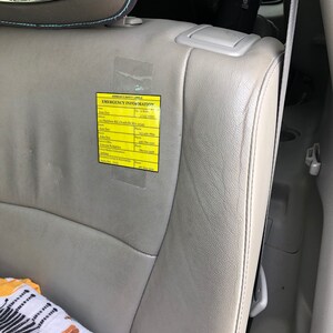 Blank Emergency Car Seat ID Label - Etsy