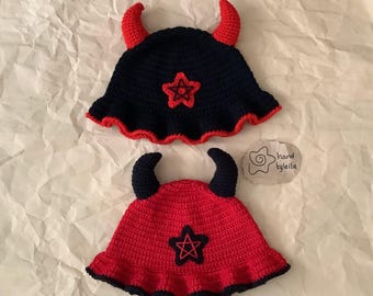 Crochet Devil Horn Beanie - Etsy