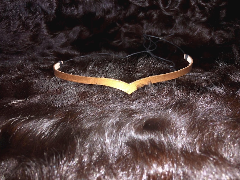 Tiara, Gold Leather Diadem - Medieval, Viking Crown, Viking Tiara ...