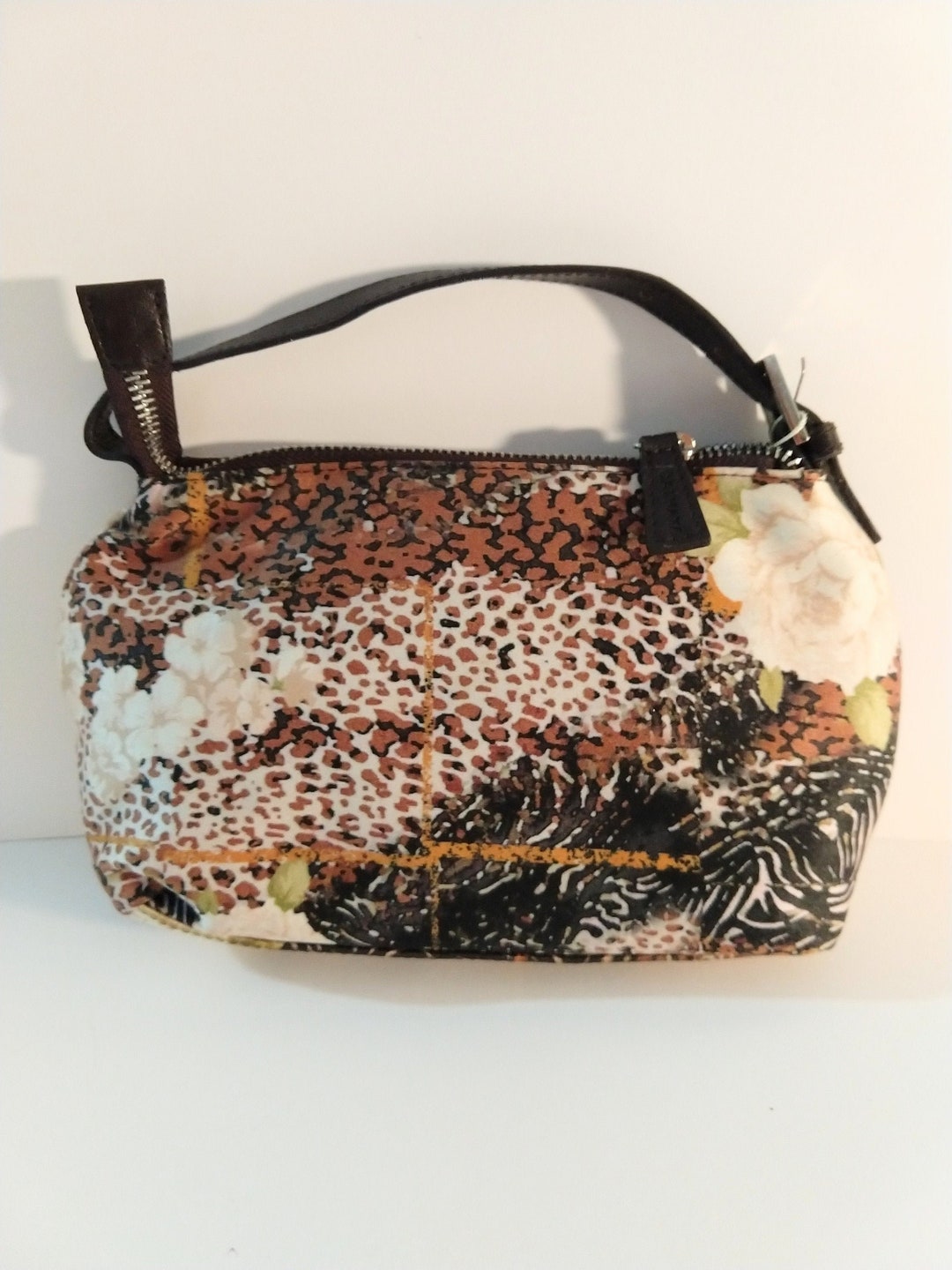 Vintage 100% Silk Small Handbag Animal Print Silk Purse Cathaya Digital ...