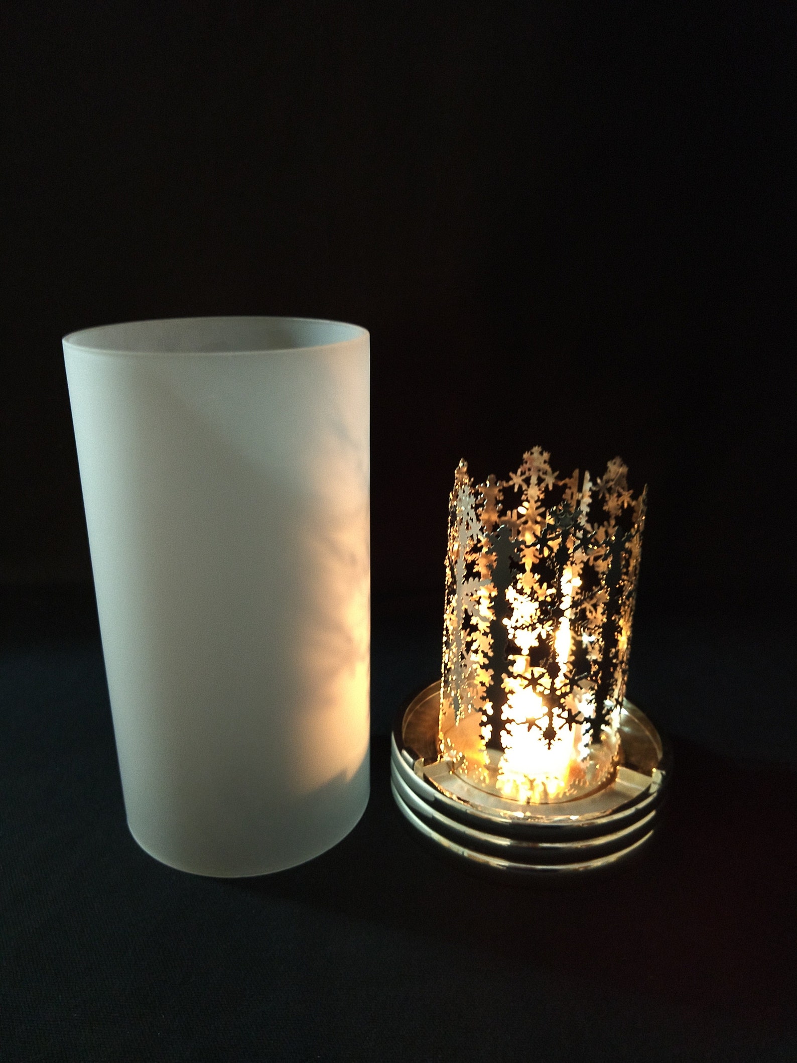 Partylite Snowflake Lantern 3 Piece Metal and Frosted Glass - Etsy