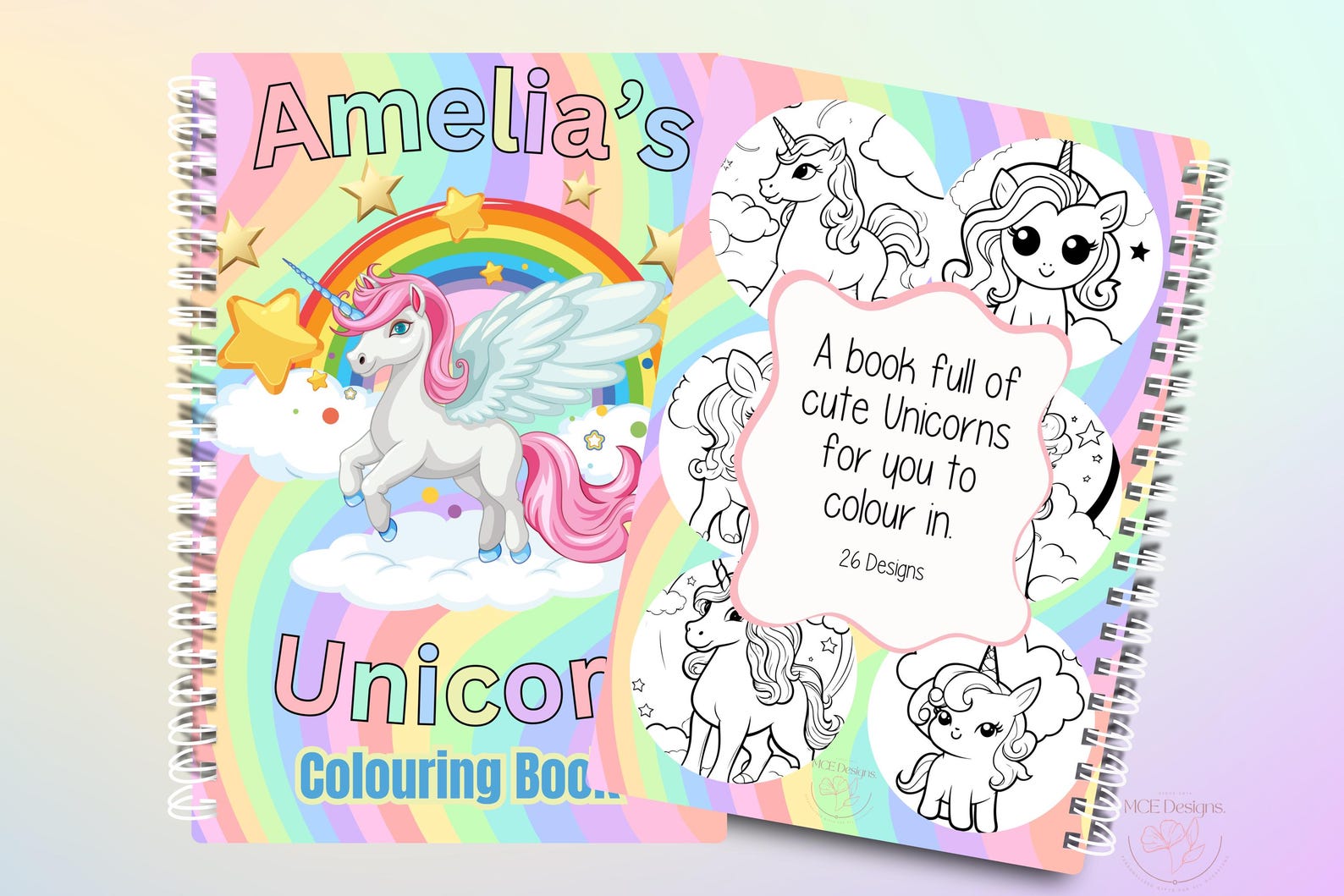 Personalised Kids Colouring Book. Custom Colouring Book. "unicorns" 26 ...