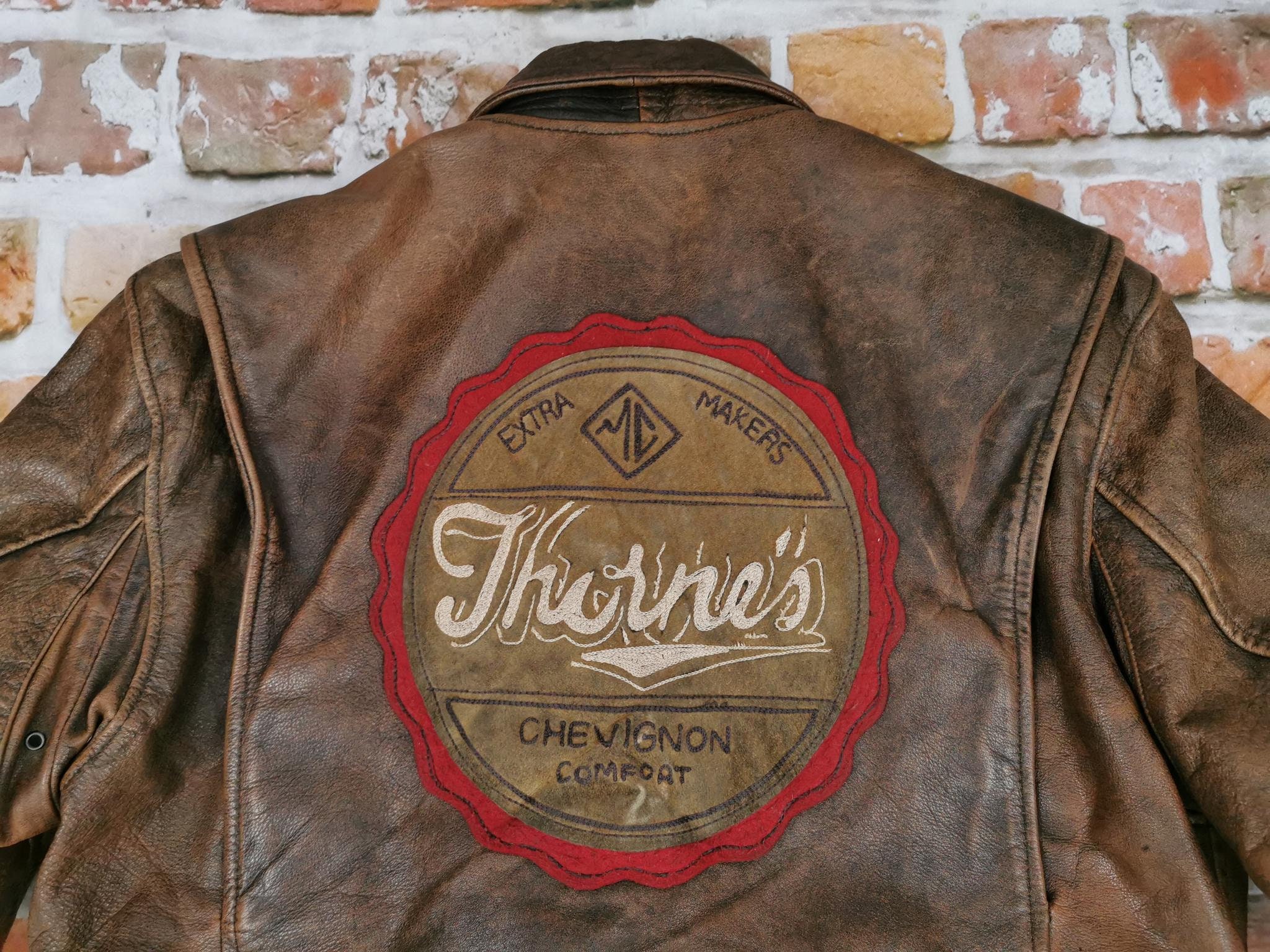 Chevignon Vintage Leather Jacket Pilots Aviator 1957 THORNES Chevignon Vintage Leather Jacket Pilots Aviator 1957 THORNES