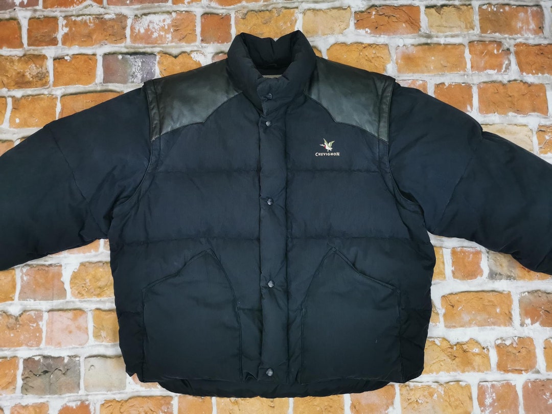 Chevignon Vintage Down Jacket Vest Winter Black Togs Unlimited - Etsy