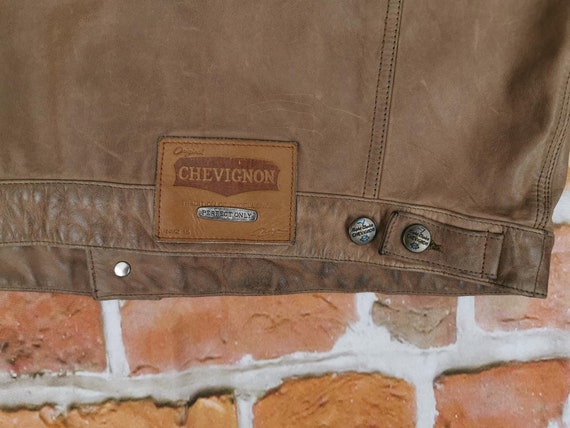 Chevignon Vintage Western Leather Jacket cappuccino b… - Gem