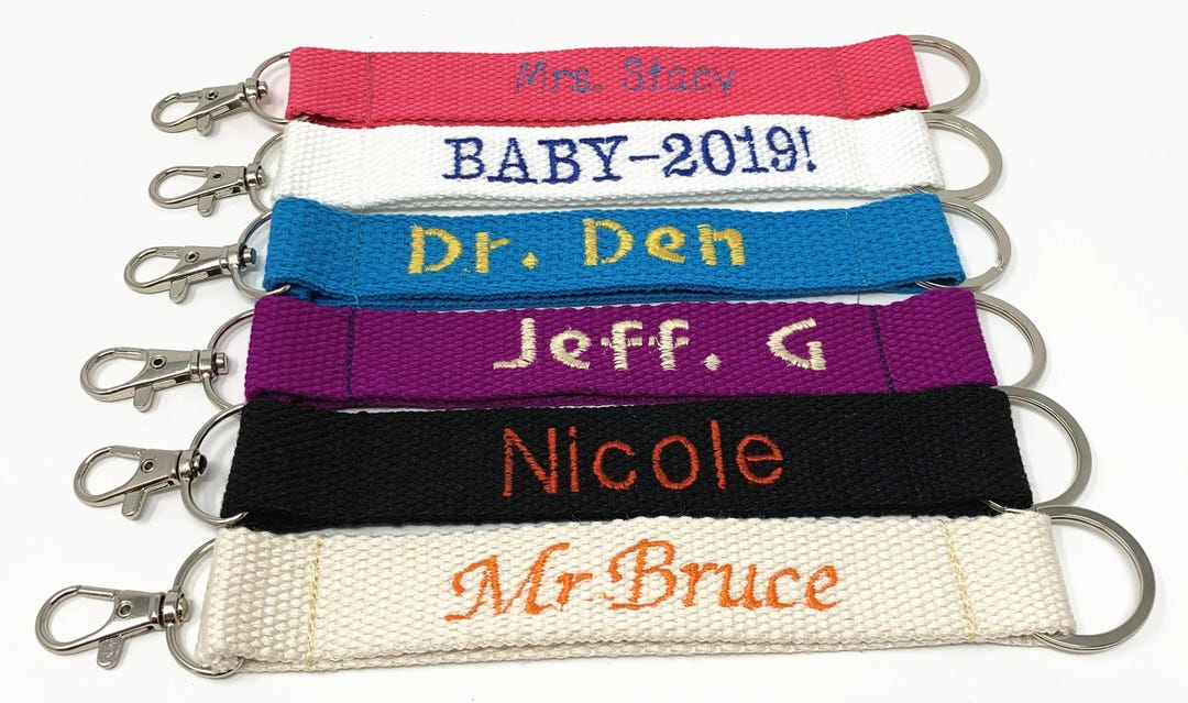 Personalized Custom Heavy Durable Webbing Key Fob, Monogrammed Keychain ...