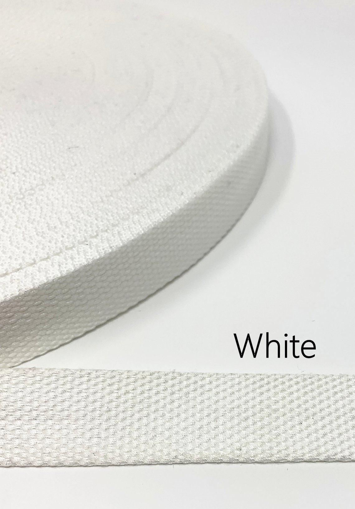 White Cotton Webbing - 1 Inch (25 Mm) Heavy Weight Cotton Webbing (5 ...
