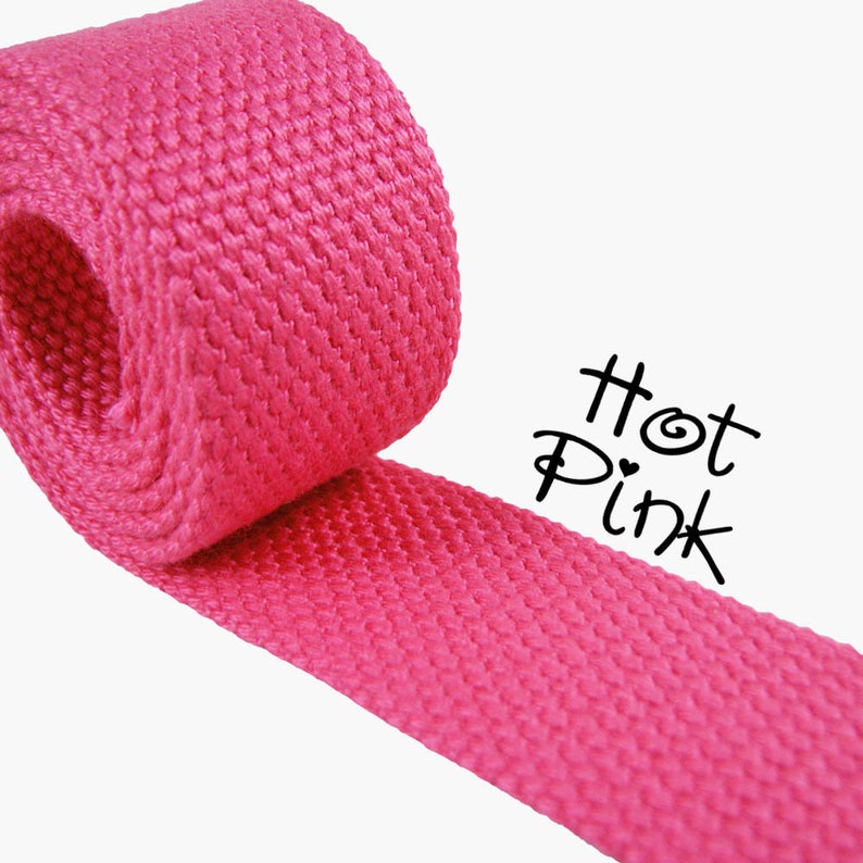 Hot Pink Cotton Webbing 1 Inch 25 Mm Heavy Weight Cotton - Etsy