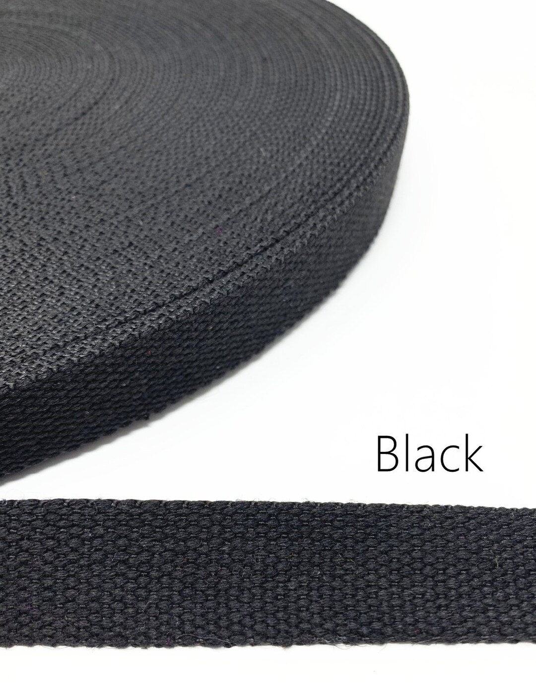 Black Cotton Webbing - 1 Inch (25 Mm) Heavy Weight Cotton Webbing Yards ...