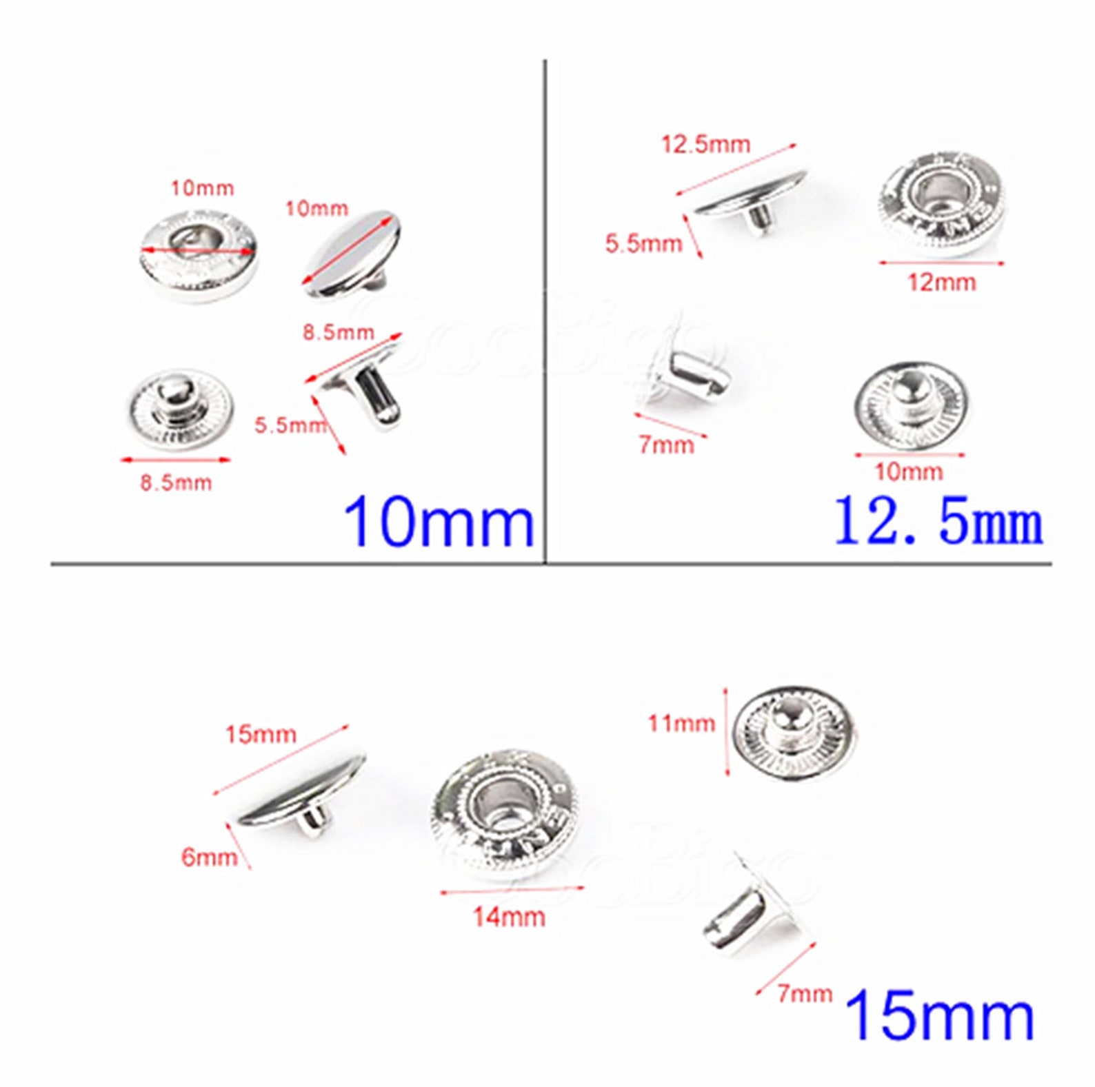 10 Set Premium Rivet Poppers Snap Fasteners Press Sewing - Etsy