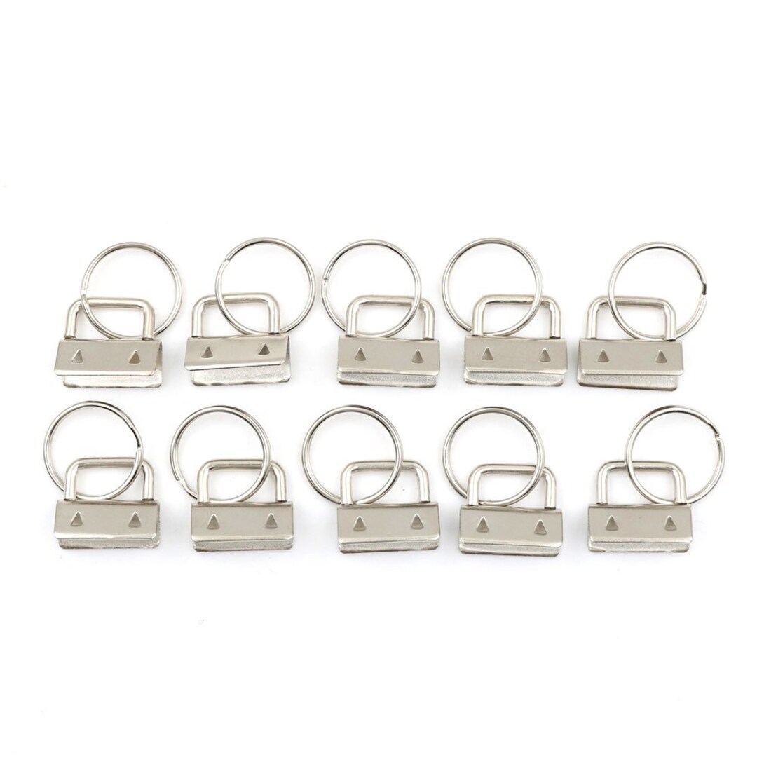 Pack 100 Sets 1 Inch (25mm) Key Fob Hardware With Split Ring Ship From ...