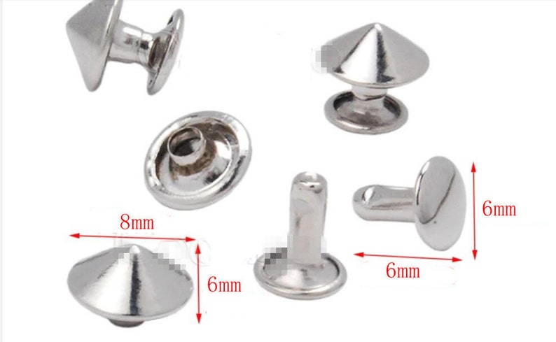 8mm 6mm Cone Rivets Studs Punk Rock Rivet DIY Leather Craft Stud ...