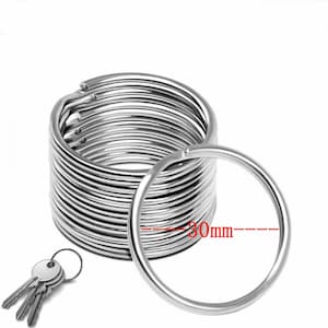 Premium Pack 20/25/30 Mm Key Rings Chains Split Ring Hoop Metal Steel ...
