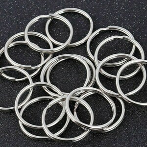 Premium Pack 20/25/30 Mm Key Rings Chains Split Ring Hoop Metal Steel ...