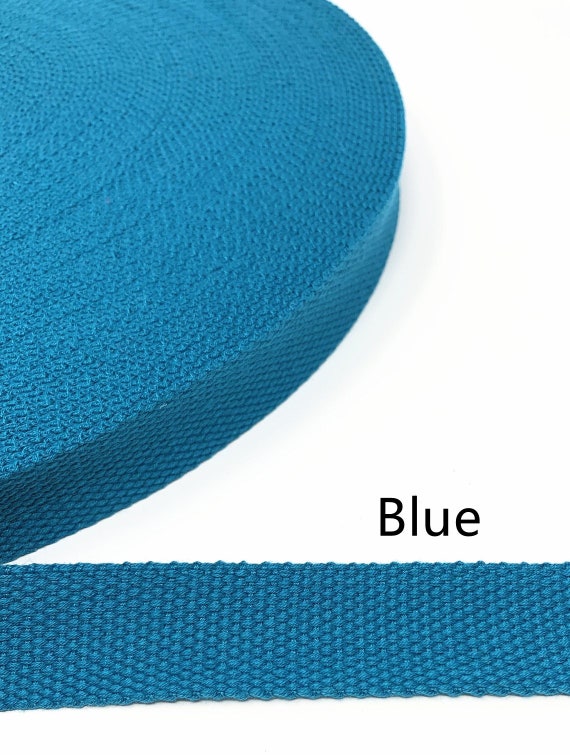 Blue Cotton Webbing 1 inch 25 mm Heavy weight Cotton | Etsy