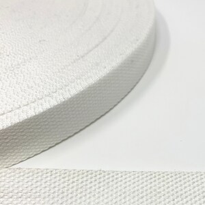 White Cotton Webbing - 1 Inch (25 Mm) Heavy Weight Cotton Webbing (5 ...