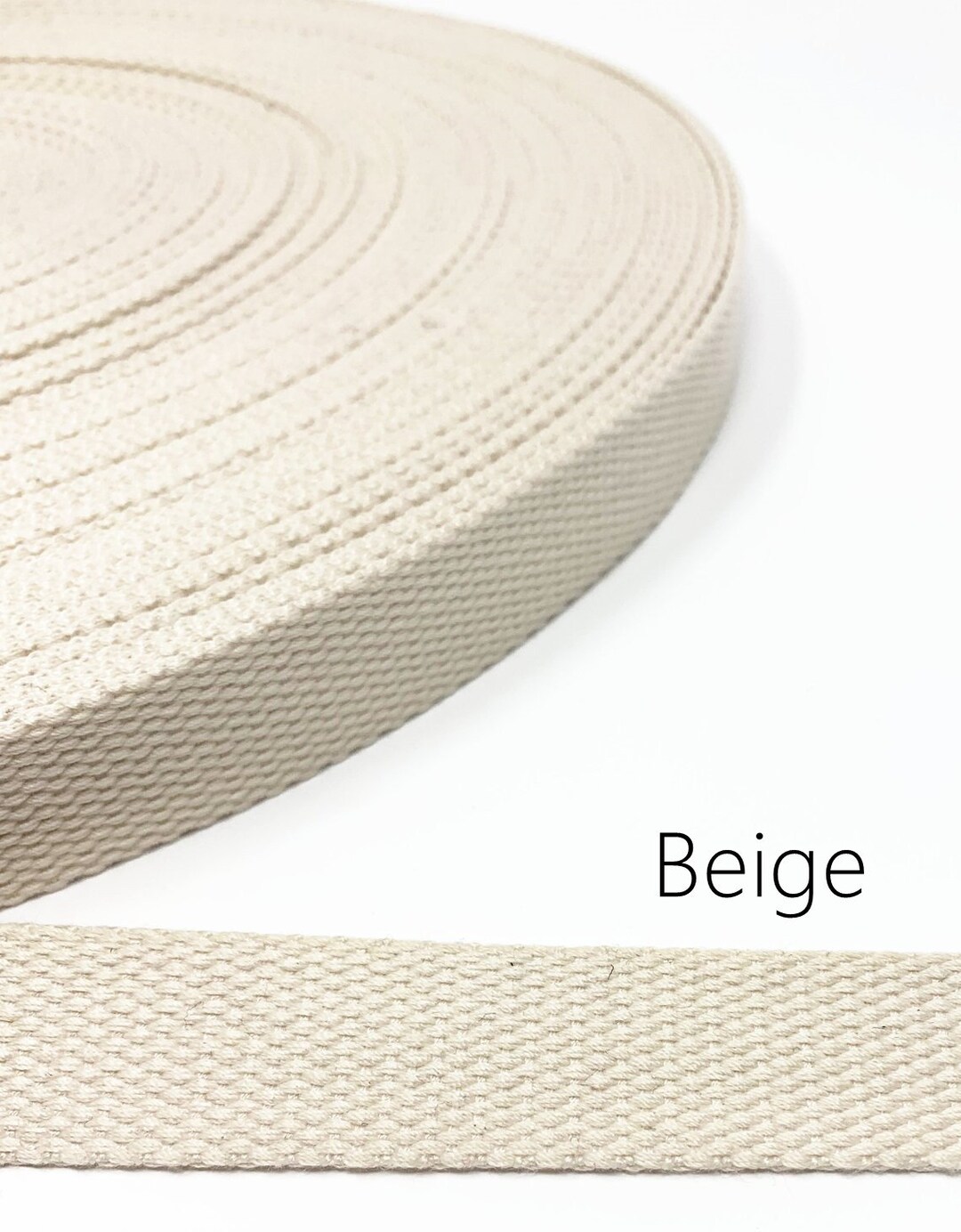 Beige Cotton Webbing - 1 Inch (25 Mm) Heavy Weight Cotton Webbing (5 ...