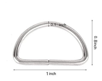 2 Metal D Rings Dee Rings Non Welded Nickel Free - Etsy