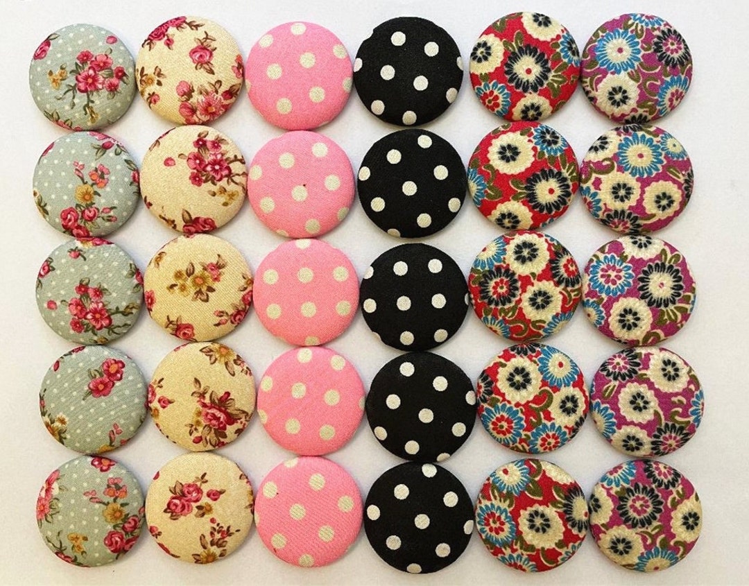 Cotton Fabric Covered Buttons, Fabric Covered Buttons, Fabric Covered ...