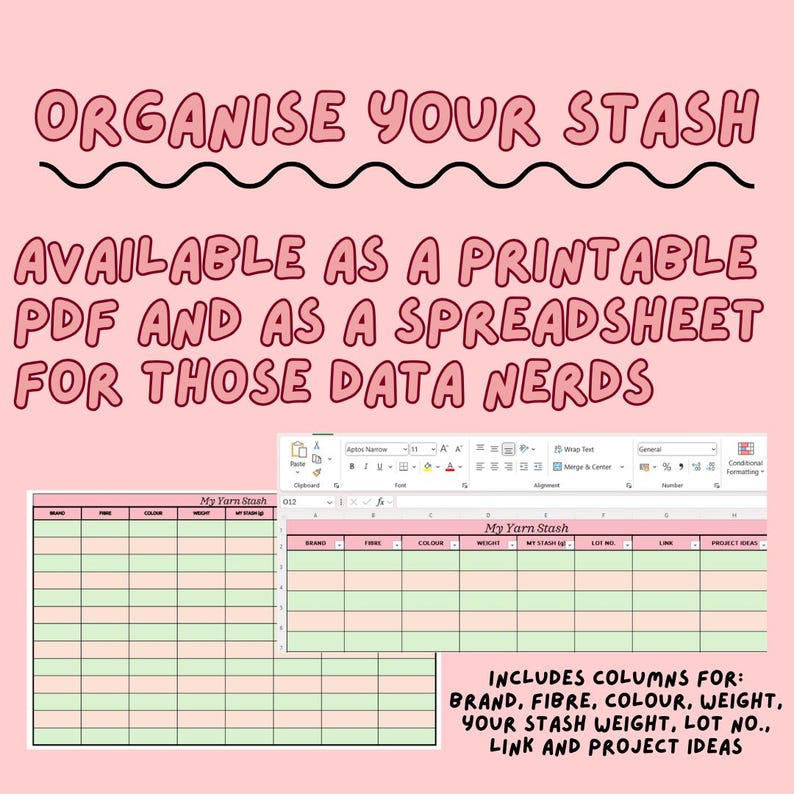 Yarn Stash Inventory Tracker and Organiser for Crocheters/knitters ...